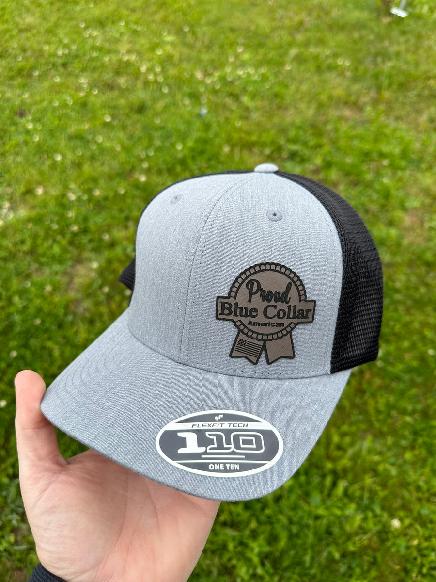 Proud Blue Collar American - Black Hat – Warrior Flags And Engraving