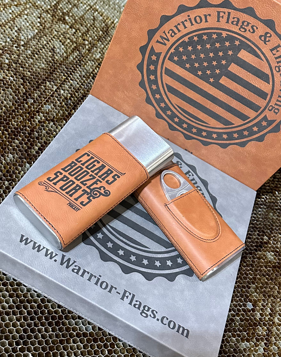 Cigars Booze and Sports Cigar Case – Warrior Flags And Engraving