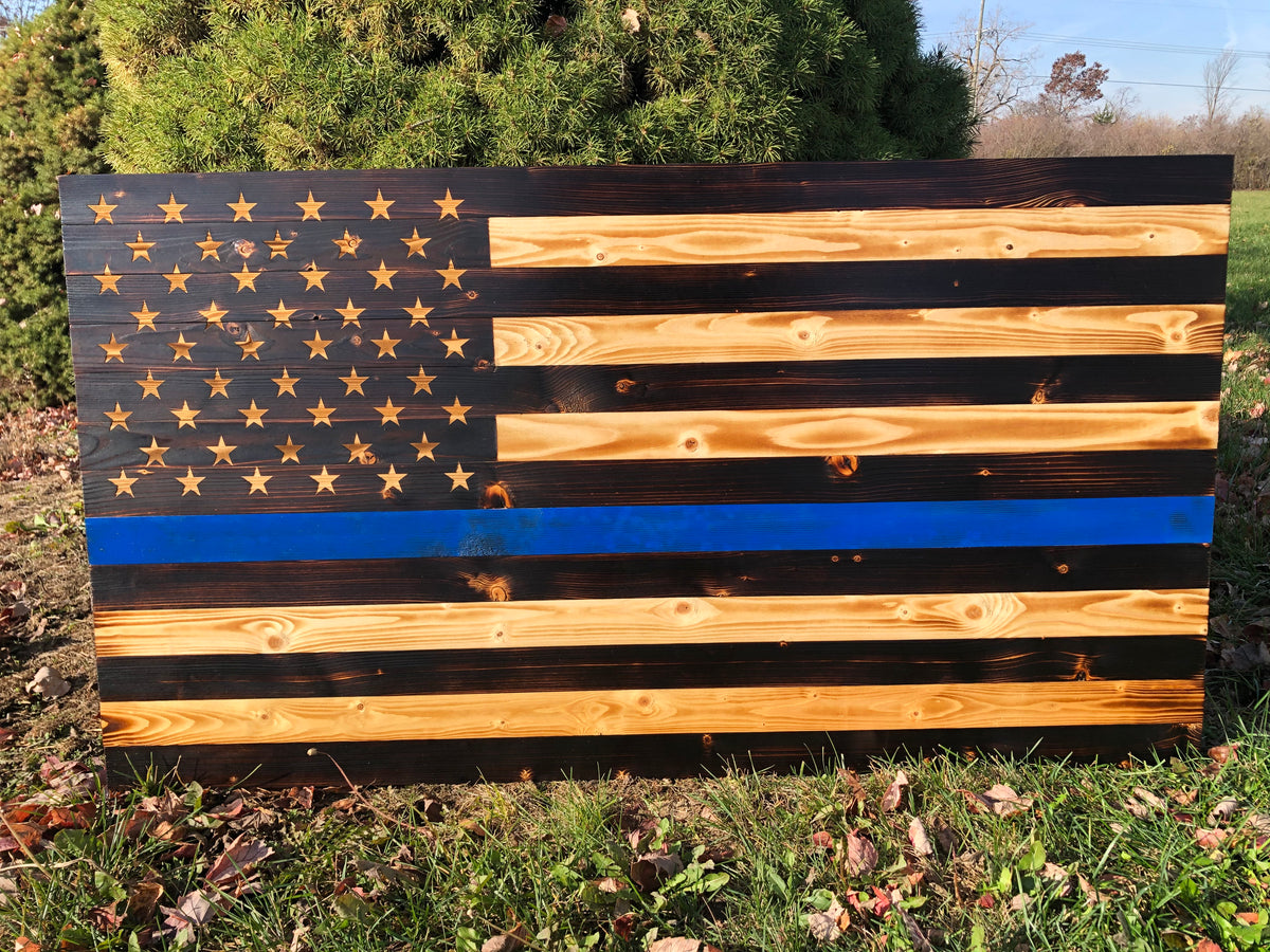 Thin Blue Line Warrior Flag – Warrior Flags And Engraving